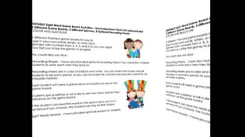 Read WORDS Across America Day Games EDITABLE for Your Own Lists | TpT