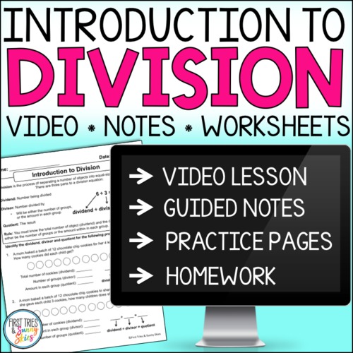 Intro to Division - Video Lesson - Guided Notes Page - Differentiated ...