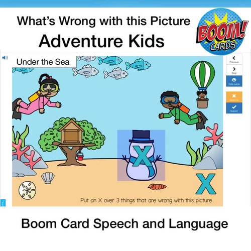 What's Wrong with this Picture? Adventure Kids Boom Cards | Language
