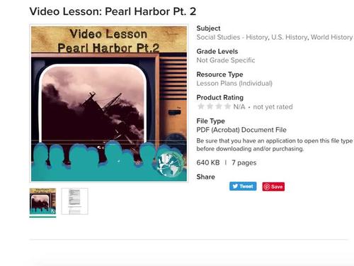 Video Lesson: Pearl Harbor Pt. 2 by Social Studies Studio | TPT