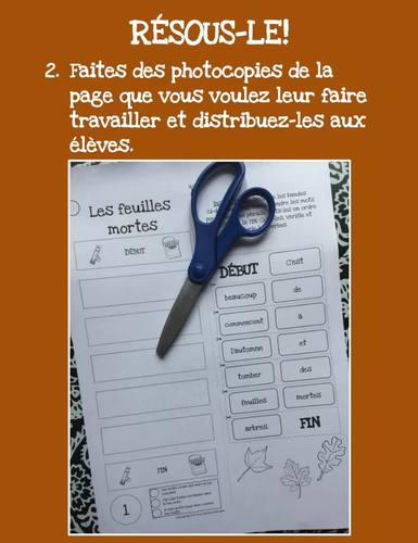 L'automne - Lecteurs débutants - French reader cut and paste - Distance ...