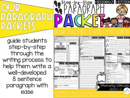 Dear Teacher, I Wish You Knew | Step by Step Paragraph Packet | Letter ...