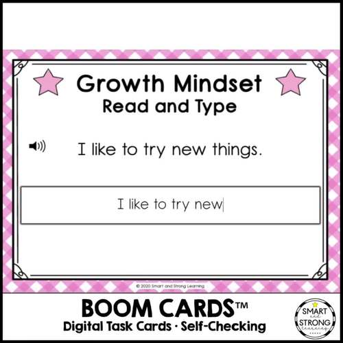 Boom Cards™ - Growth Mindset - Read & Type, Sort It, Fill in the Blank ...
