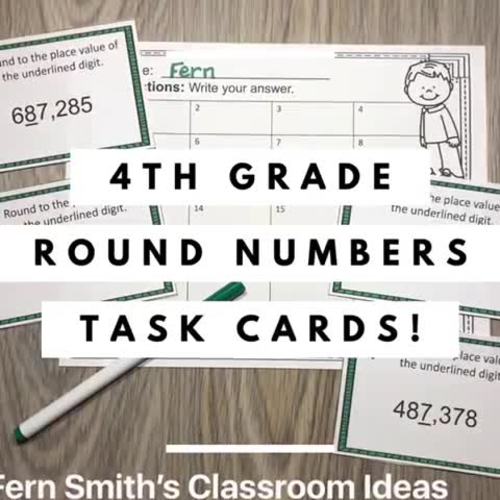 4th Grade Go Math 1.4 Round Numbers Task Cards by Fern Smith's ...