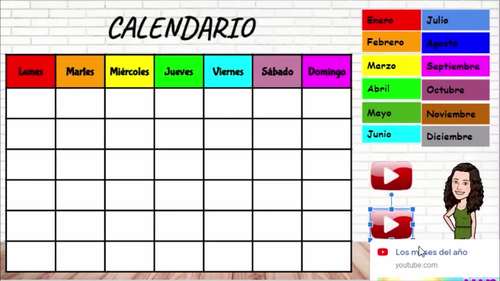 Interactive calendar in Spanish/ calendario interactivo by Ms Garcia Store