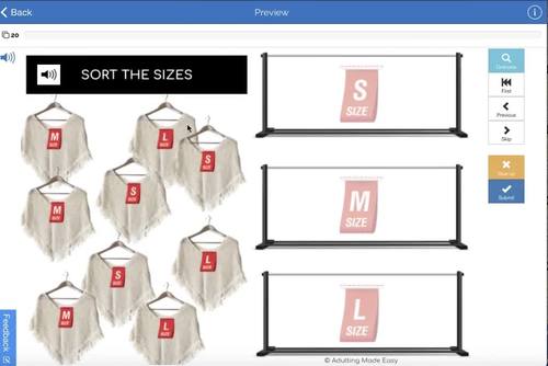 Sorting Tag Sizes Drag & Drop Boom Cards by Adulting Made Easy aka ...