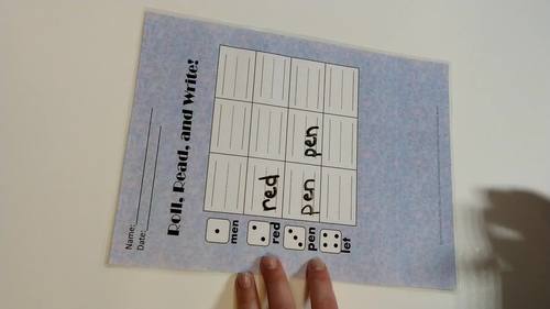 Roll, Read, Write: Short 'E' Words by Miss Rachel's Studio | TpT