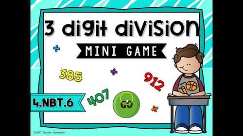 3 Digit Division Mini Game by Teacher Gameroom | TPT