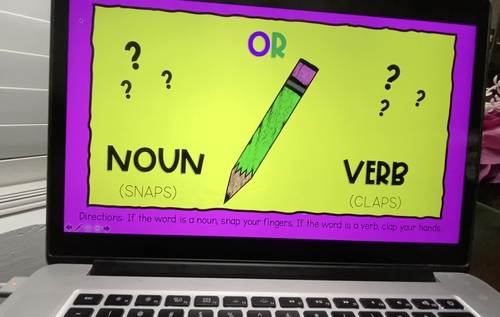 DIGITAL & Interactive Nouns and Verbs Review Pack + Google Forms ™ Quiz