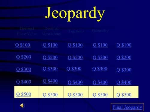 5th Grade Math Jeopardy- End of the Year Review GOOGLE SLIDES AND ...