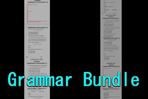 Grammar Worksheets Bundle Nouns Verbs Adjectives Capitalization and ...