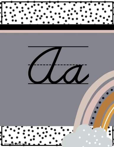 Modern Rainbow Cursive Alphabet Posters by moonlight crafter by Bridget