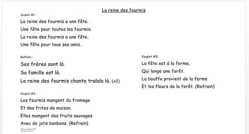 La chanson du F - Song - Audio File - Distance Learning | TPT