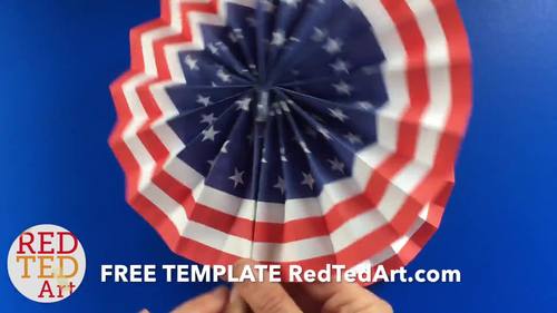 American Flag Fans - Paper Craft for Memorial Day, Flag Day, 4th July