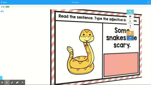 Type the Adjective - Boom Cards - Distance Learning by Bethany Gardner