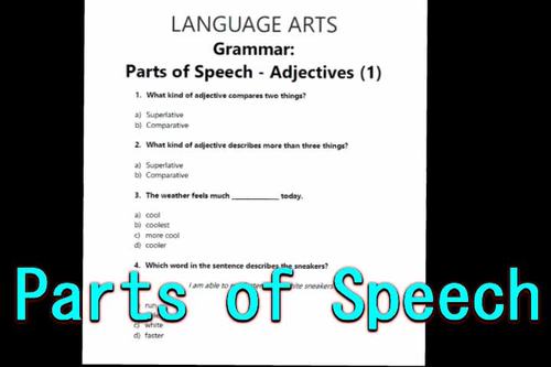 Parts of Speech Worksheets Bundle: Nouns, Verbs, Adjectives, Pronouns ...