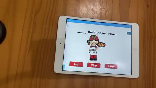 Pizza Party Pronoun Fun! - Boom Cards - Distance Learning by SpeechBop