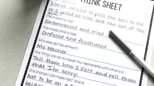 Behavior Reflections | Think Sheets by Allie Szczecinski with Miss Behavior