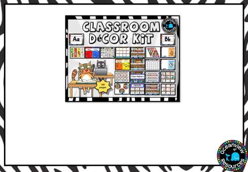 CLASSROOM DECOR I ZEBRA THEME I labels, signs, posters and charts