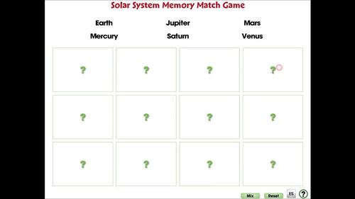 Solar System: Memory Match Game - NOTEBOOK Gr. 5-8 by CCP Interactive