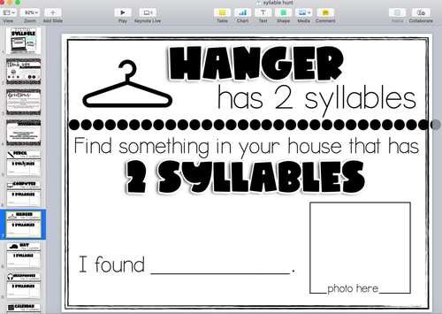 Digital Virtual Syllable Hunt: Distance Learning by Aubree Teaches