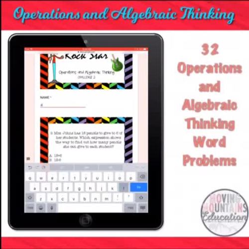 Test Prep Task Cards Google Classroom™ 3rd GRADE Operations & Algebraic ...