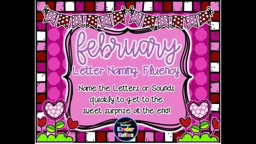 February Letter Naming Fluency (LNF) Slideshow by Mrs Reyes Kinder Kuties