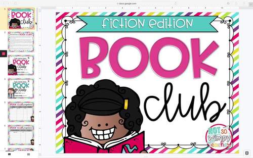 Book Club Graphic Organizers for Any Fiction Text - Digital and Printable