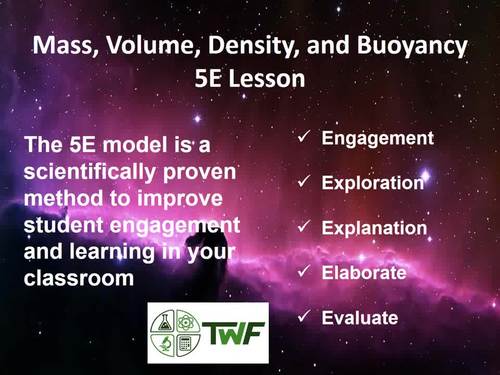 Mass, Volume, Density, and Buoyancy - 5E Lesson Bundle by Teach With Fergy
