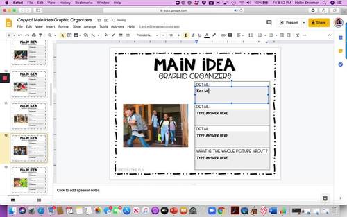 Main Idea Graphic Organizers (Google Slides) by Speech Time Fun | TpT