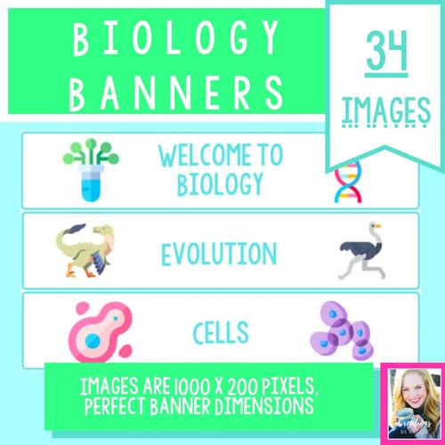 Biology Banners - Digital Decor - Distance Learning - EDITABLE | TPT