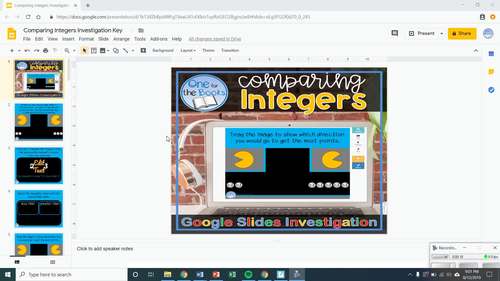 Comparing and Ordering Integers Digital Activity and Lesson | TPT