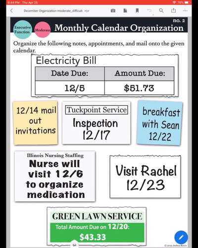Calendar Organization Tasks by Joshua Reyes | TPT