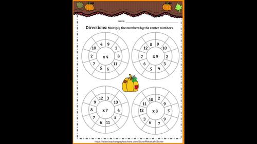 Fall Worksheets: Math Mazes, Targets and more by Rebekah Sayler | TPT