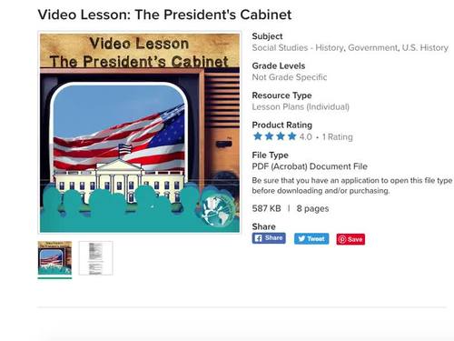 Video Lesson: The President's Cabinet by Social Studies Studio | TpT