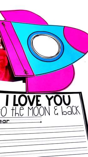 I Love You to the Moon Writing Craftivity Valentine's Day Mothers Day ...