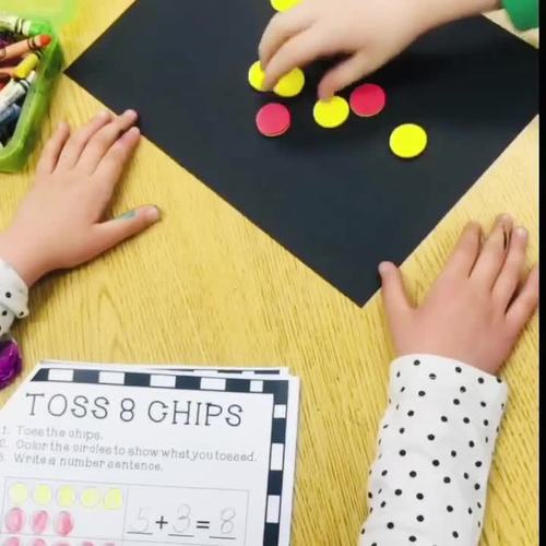 Toss the Chips Math Facts Book K 1 2 Addition Number Composition NO PREP!