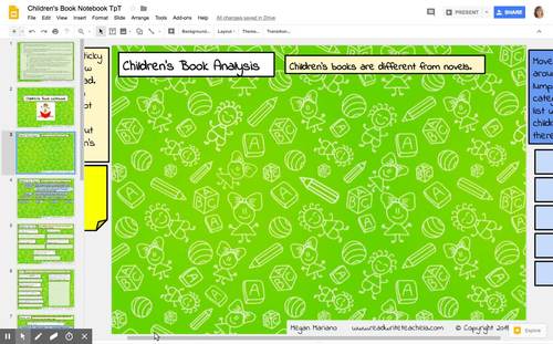 Picture Book Digital Interactive Notebook: Analysis and Creation of Books