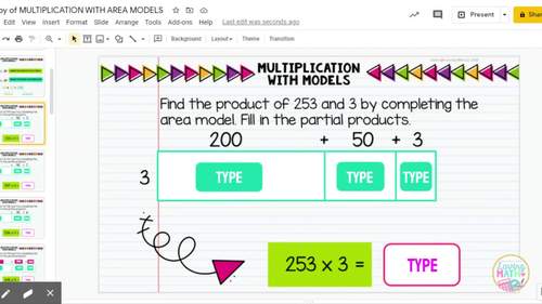 4th Grade Multiplication using Area Models Google Classroom Digital ...