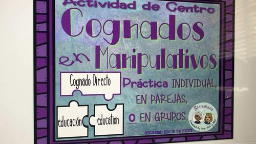 Los Cognados en Manipulativos * Puzzle Pieces for Cognates by Granabana