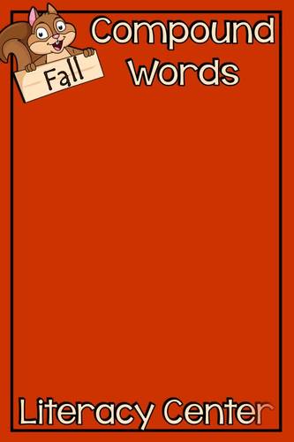 COMPOUND WORDS LITERACY CENTER Fall Word Work Activity by Barbara Evans