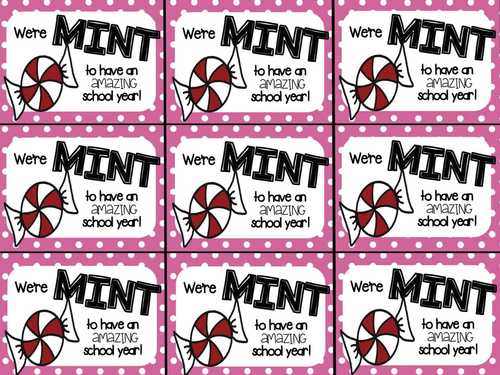Mint Beginning of Year Gift Tag (We're "MINT" to have an amazing school ...