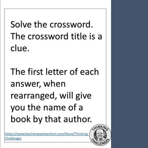 Book Week Activity Challenge by Thinking Challenges | TPT