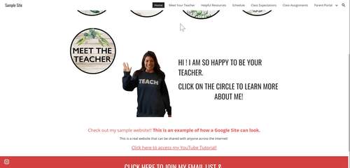 Google Sites Template Farmhouse Back to School Google Classroom Headers