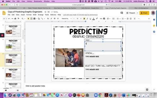 Predicting Graphic Organizers (Google Slides) by Speech Time Fun