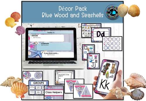 DECOR PACK -BLUE WOOD AND SHELLS DESIGN by Oceanview Resources