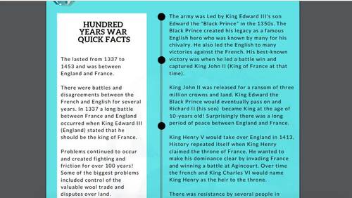 The Hundred Years War (No-Prep Lesson Plan) by Social Studies Studio