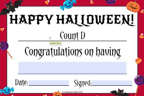 Editable Halloween Awards by Hedgehog English | Teachers Pay Teachers