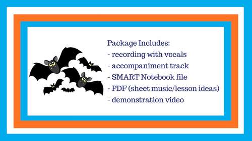 Halloween Song & Activity | Bats | Number Five | mp3s, PDF, SMART, Video