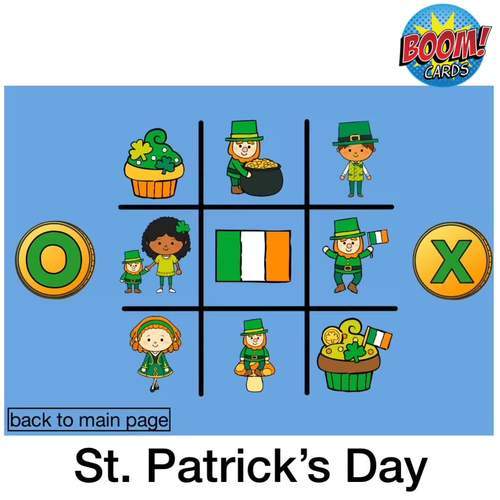 St. Patrick's Day Tic Tac Toe Boom Cards | Speech| Articulation and ...
